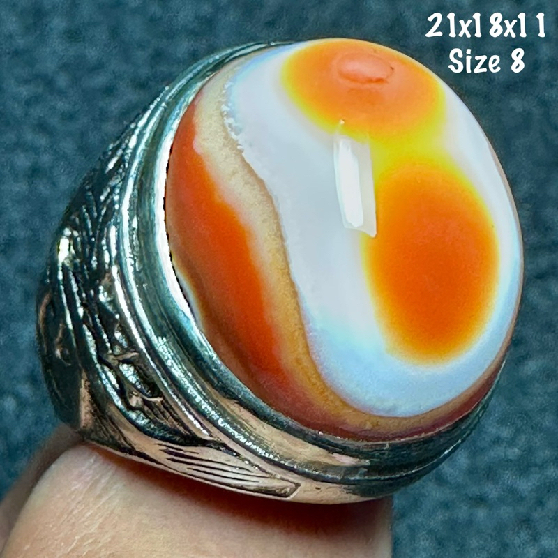 Jual Cincin Batu Akik Natural Yaman Puser Angka 8 Kristal (asli alam ...