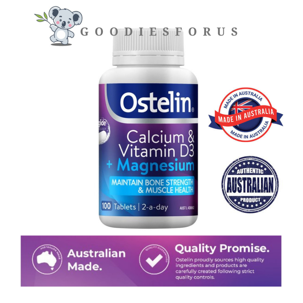 Jual Ostelin Calcium & Vitamin D3 + Magnesium 100 Tablets | Shopee ...
