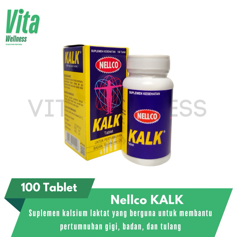 Jual Nellco KALK 100 Tablet - Suplemen Kalsium Laktat Membantu ...