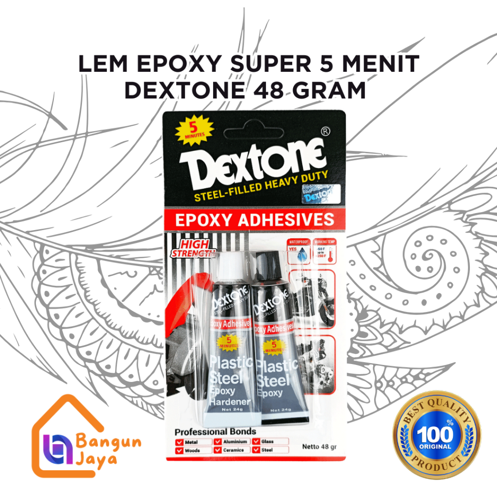 Jual DEXTONE 5 Menit 48 gram Epoxy Adhesives Lem Super Kuat Lem Tambal ...
