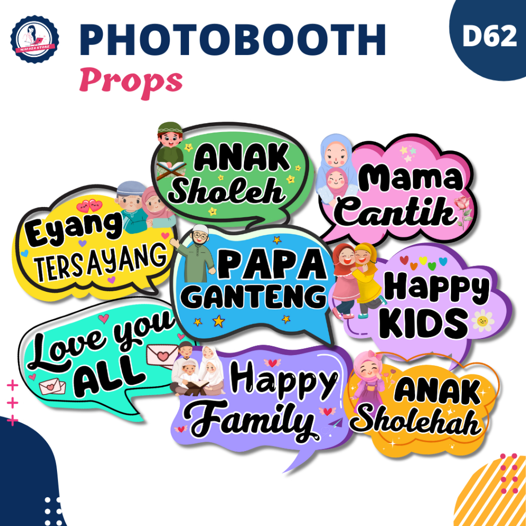 Jual Photobooth props family keluarga / foto props idul fitri / custom ...