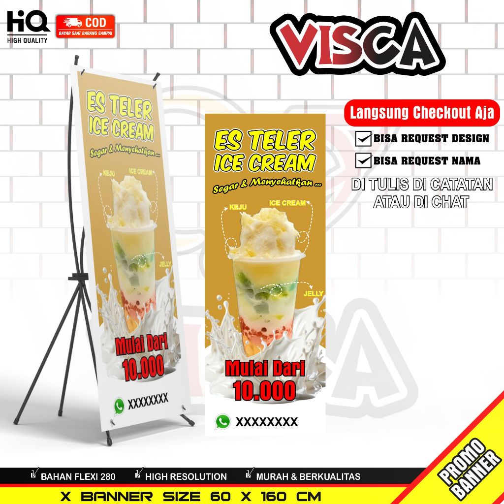 Jual Spanduk X Banner Es Teler Ice Cream - Banner Es Teler Viral Ukuran ...