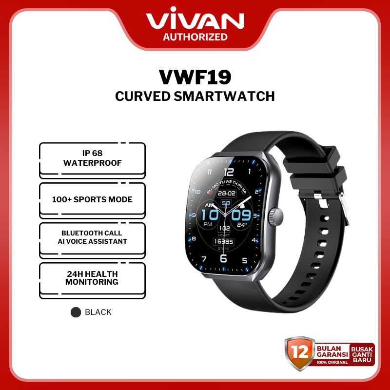 Jual VIVAN Smart Watch VWF19 | 100+ Sports Mode | Waterproof IP68 ...