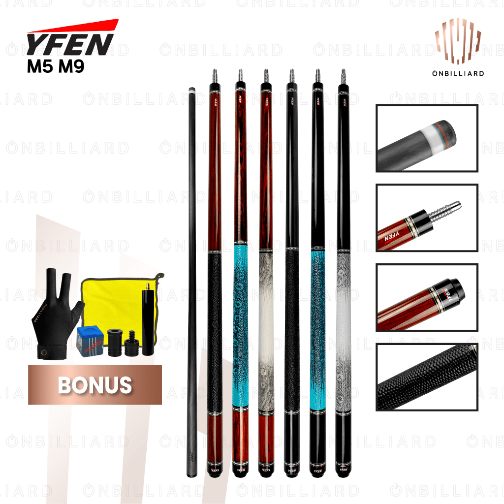 Jual Stick Billiard Carbon YFEN Cue Leather Grip Stik Play M5 M9 | Shopee Indonesia