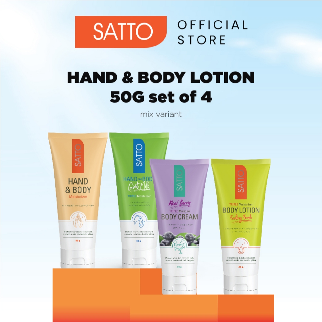 Jual Satto Paket Hand & Body Lotion 50G Set of 4 – Variant Mix ...
