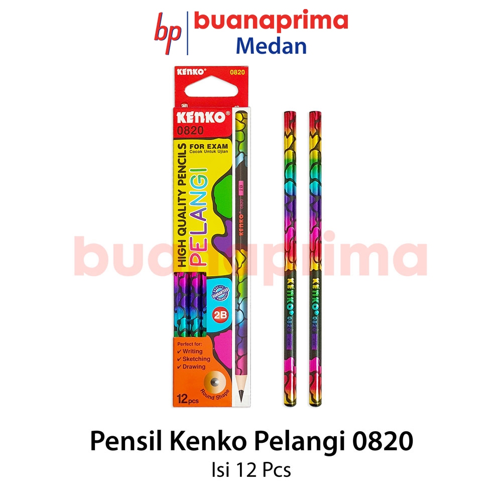 Jual Pensil KENKO 2B PELANGI 0820 1 Pack isi 12 pcs Pensil Kayu Pelangi ...