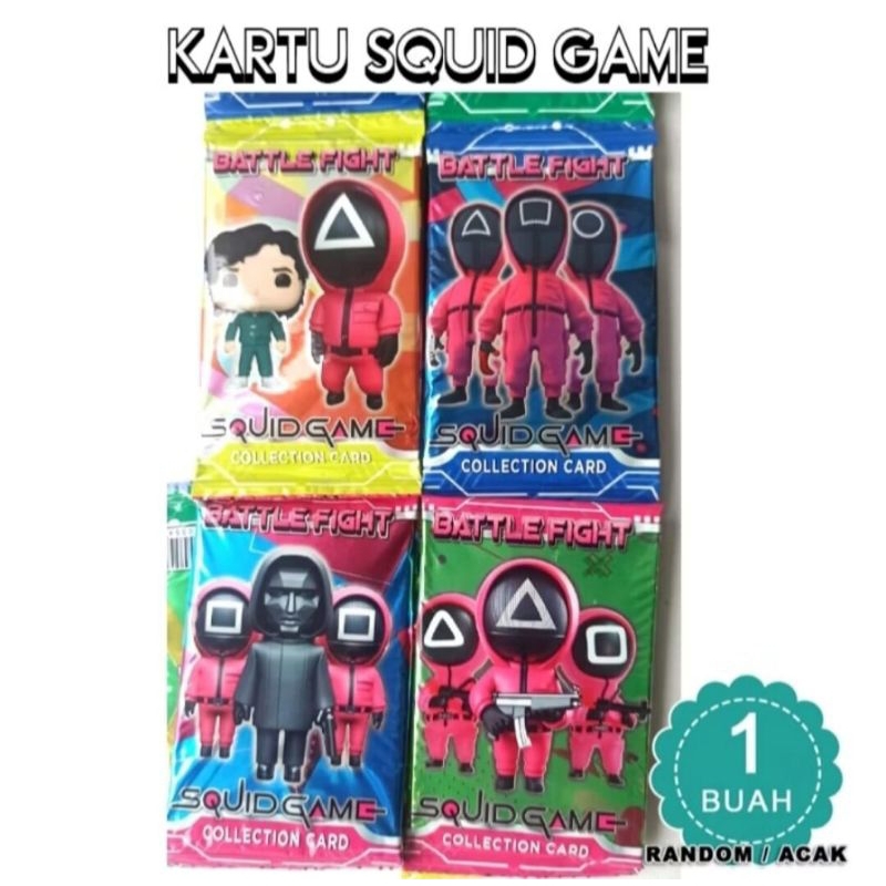 Jual Mainan anak trading card game squid game kemasan sachet isi 10 ...