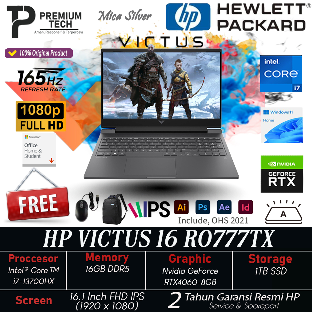 Jual Laptop Hp Victus 16 R0777TX Intel i7 13700HX RAM 32GB SSD 1TB ...
