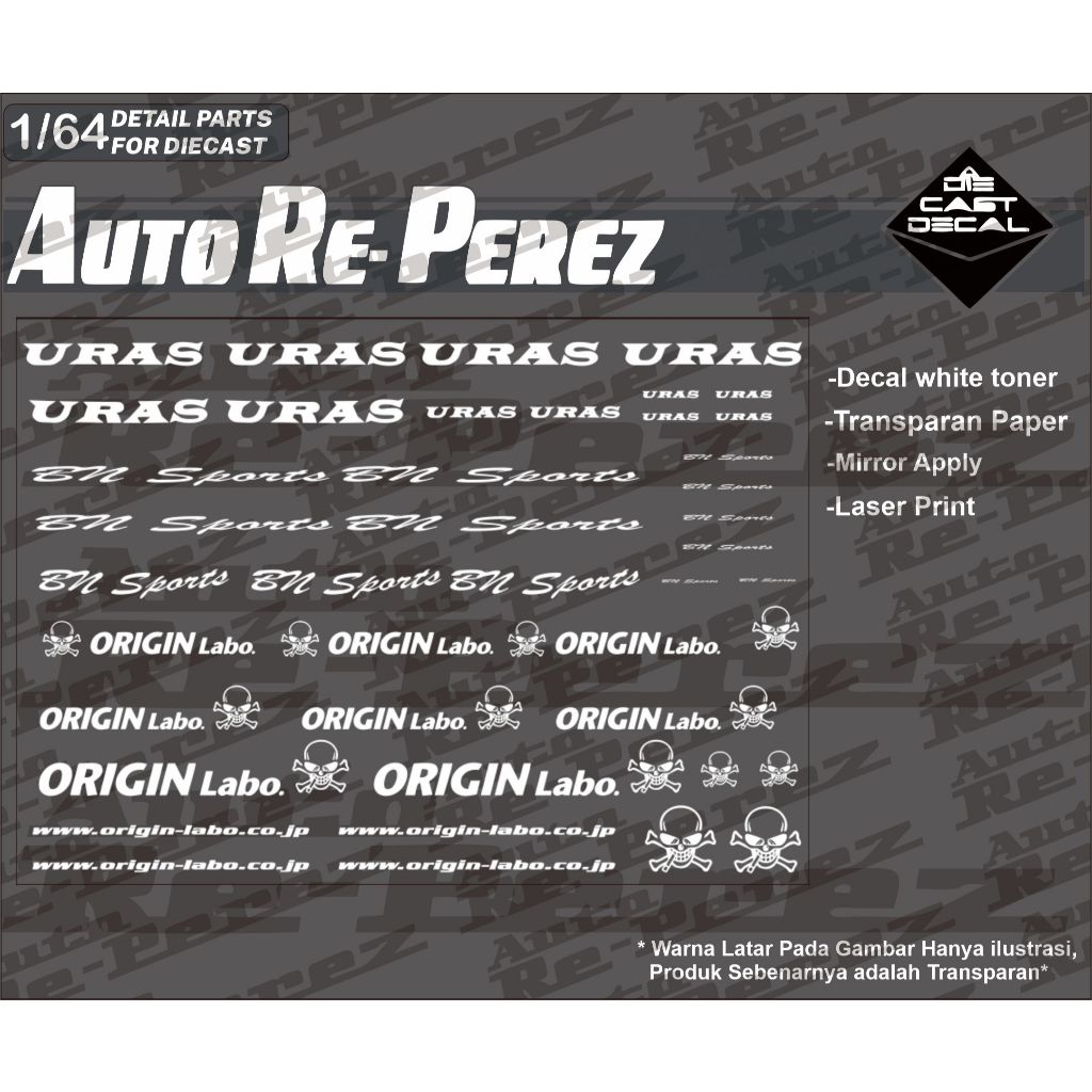 Jual [White Toner]Decal Hotwheels Autoreperez - Livery Bodykit Uras BN ...