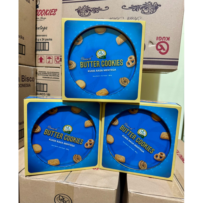Jual DENEX Danish butter cookies kaleng premium 350gr 1 karton isi 6 ...