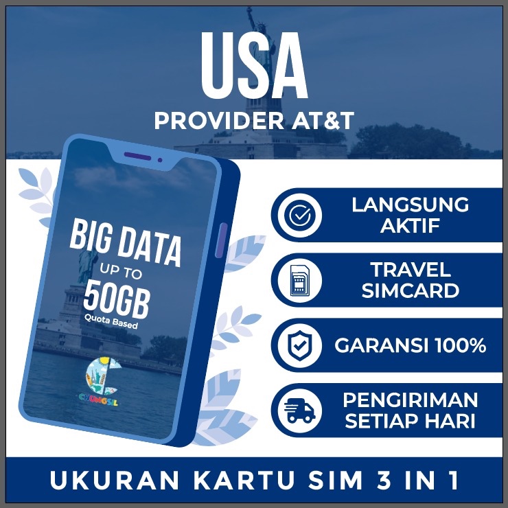 Jual Simcard Amerika 4G Sim Card FIX DATA KUOTA America USA BIG DATA ...
