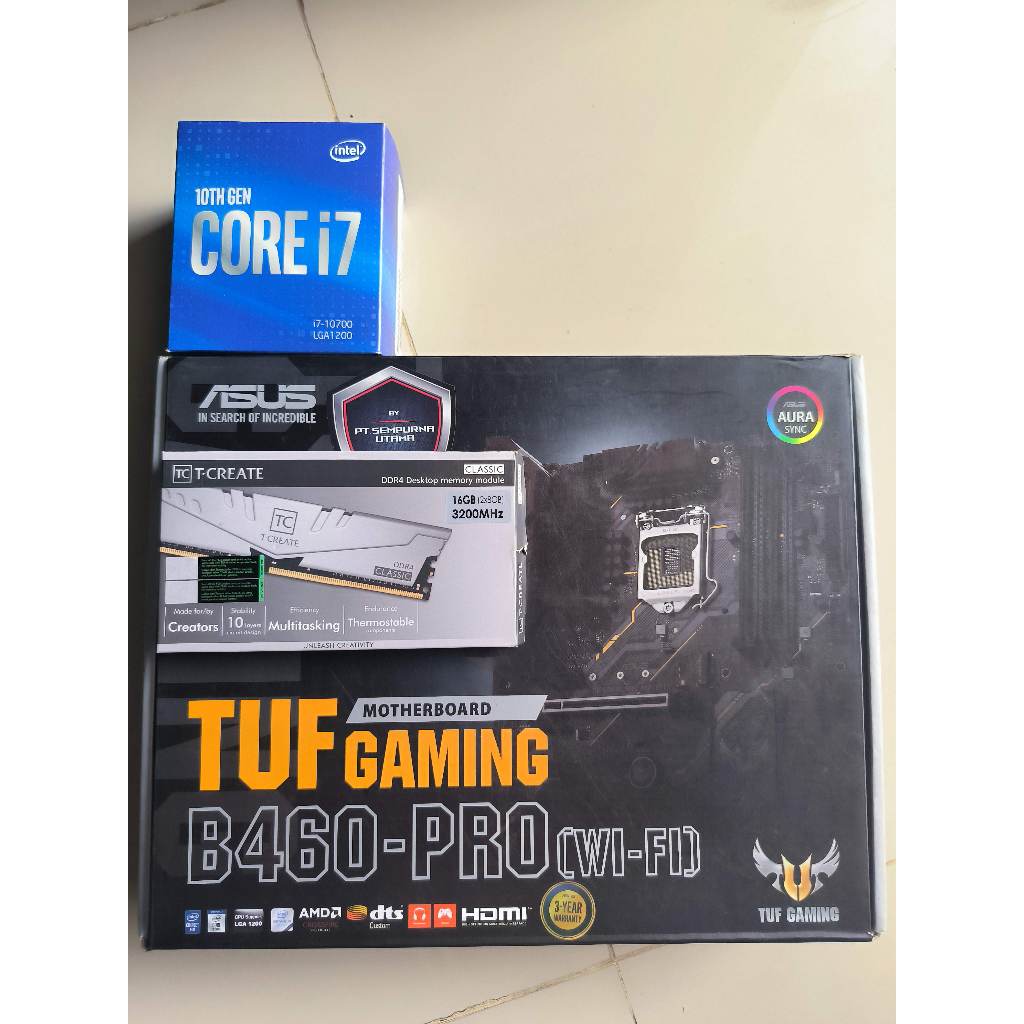 Jual Intel Core I7 10700+ASUS TUF GAMING B460-PRO (WI-FI)+Ram Teamgroup T-Create Classic 16GB ...