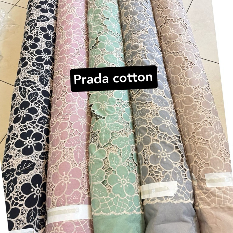 Jual Brokat Prada lace katun halus bordir premium 3D chemical oki ...