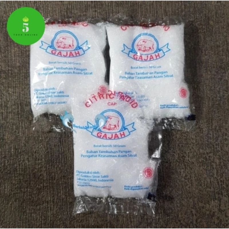 Jual Citric acid citrun cap gajah 50gr | Shopee Indonesia