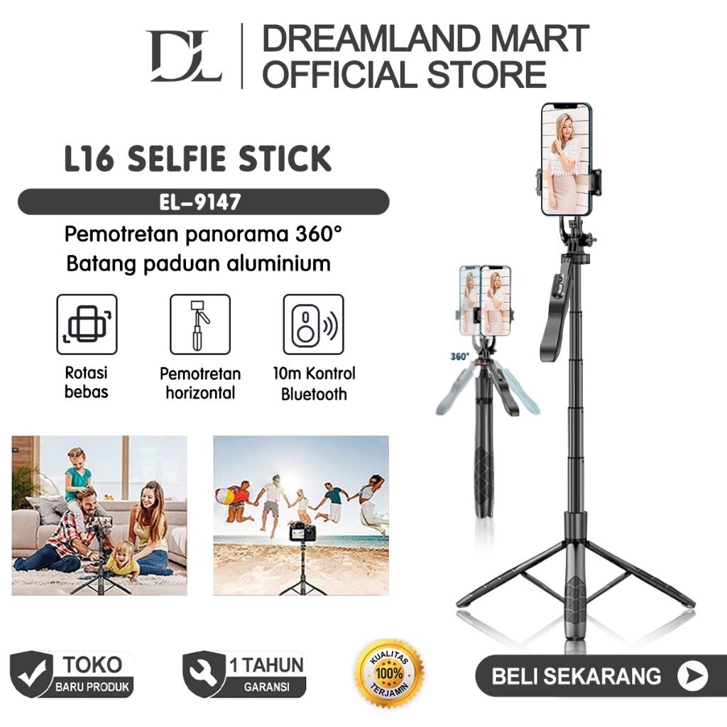 Jual DL L16 Tongsis Tripod Bluetooth Selfie Stick 4in1 Handphone Kamera ...