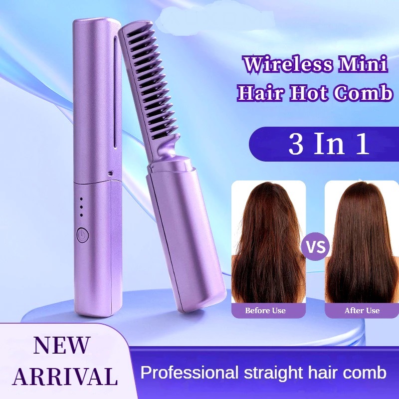Jual Catok Pelurus Rambut 2in1 7370 Sisir Listrik Wet Dry Dual Use Mini ...