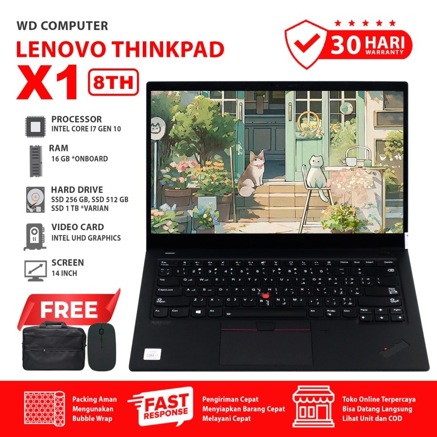 Jual Lenovo Thinkpad X1 Carbon 8th Core I7 Gen 10 I Ram 16 Gb Ssd NVME ...