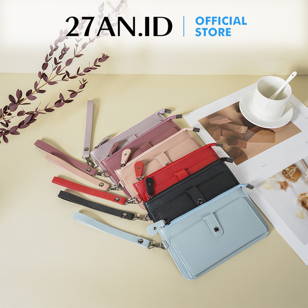 Jual ( 27AN.ID ) Dompet lipat Panjang 119 free Tali Pendek Dompet multi card slot Fashion Wanita ...