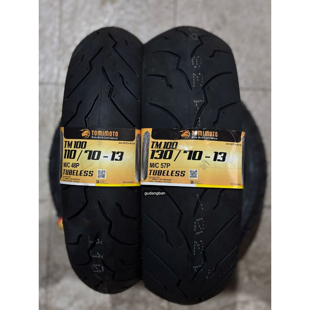 Jual ( TM100 - RING 13 ) TOMIMOTO Ban NMAX TUBELESS (CEK VARIAN 110 / 130 70 ) donat ORIGINAL ...