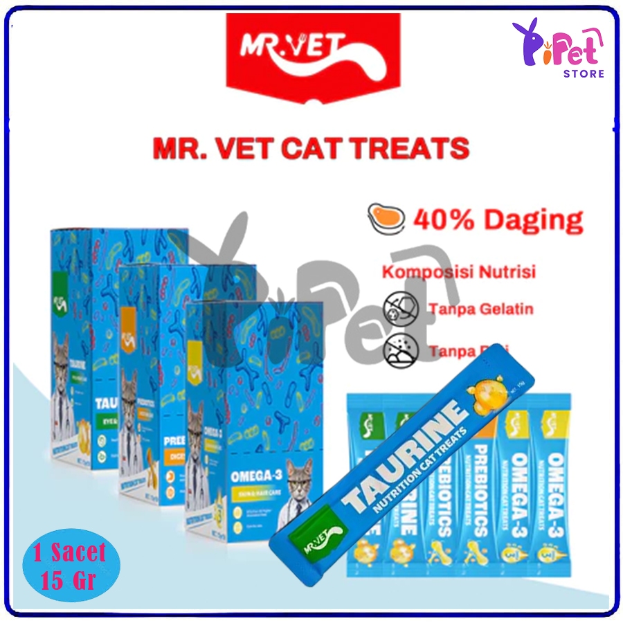Jual Mr.Vet - SINGLE Cat Treats 15gr Omega 3, Prebiotik, Taurine - Eyes ...