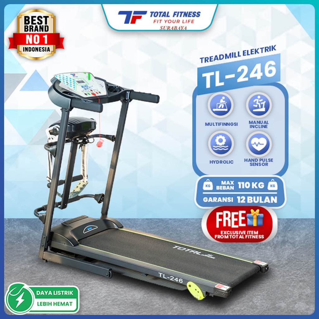 Jual TOTAL FITNESS Treadmill Electric Alat Olahraga Lari Elektrik ...