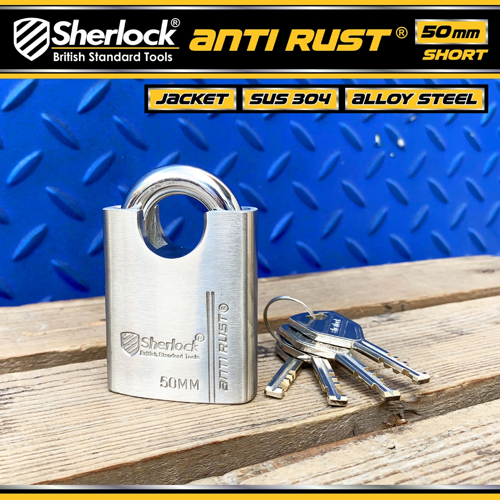 Jual Sherlock Gembok Jaket Anti Rust 50 Mm Stainless Steel 304 Anti ...