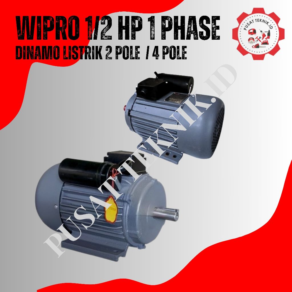 Jual DINAMO WIPRO 1/2HP 1PHASE PENGGERAK LISTRIK WIPRO 1/2 HP 2P 2800RPM / 4P 1400RPM | Shopee ...