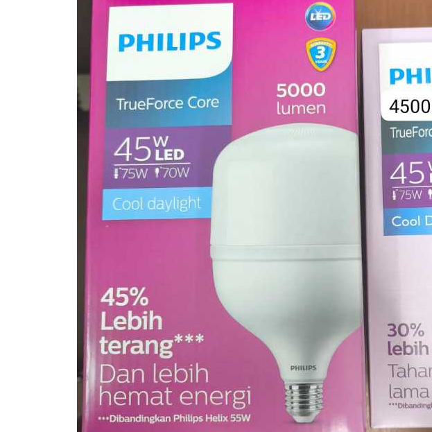 Jual Lampu Led Bulb 45 watt 45w pengganti 50W Putih Trueforce Capsul Tforce Core Philips Garansi ...