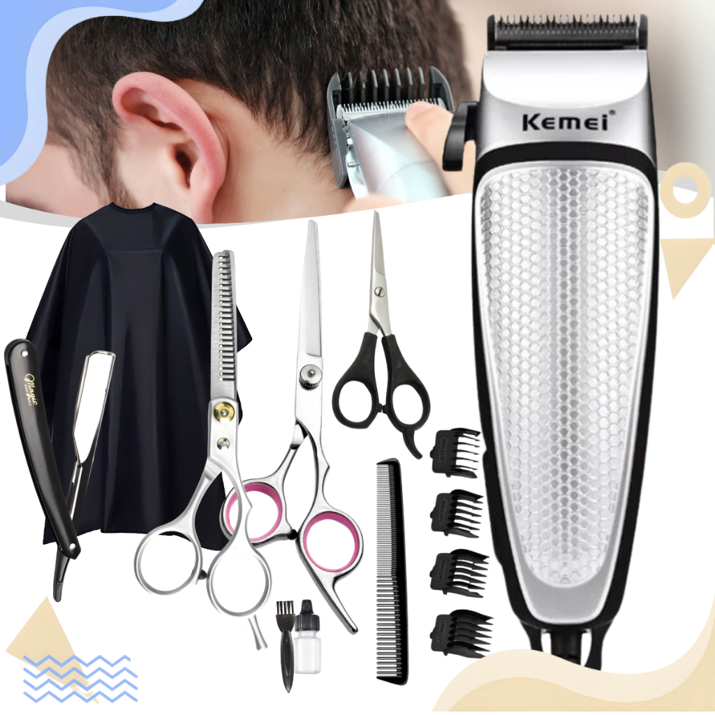 Jual Mesin Cukur Rambut Kabel Set Lengkap Sisir dan Gunting Kemei ...