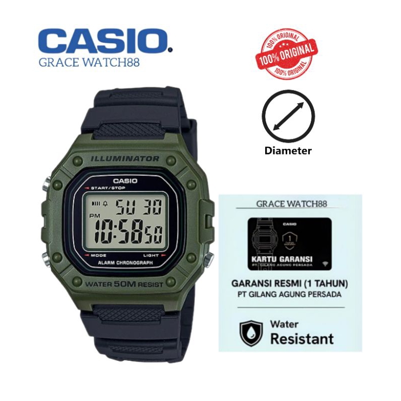 Jual Jam Tangan Pria Casio Original W-218H-3AVDF / Jam Casio W-218h-3avdf Garansi Resmi 1 Tahun ...