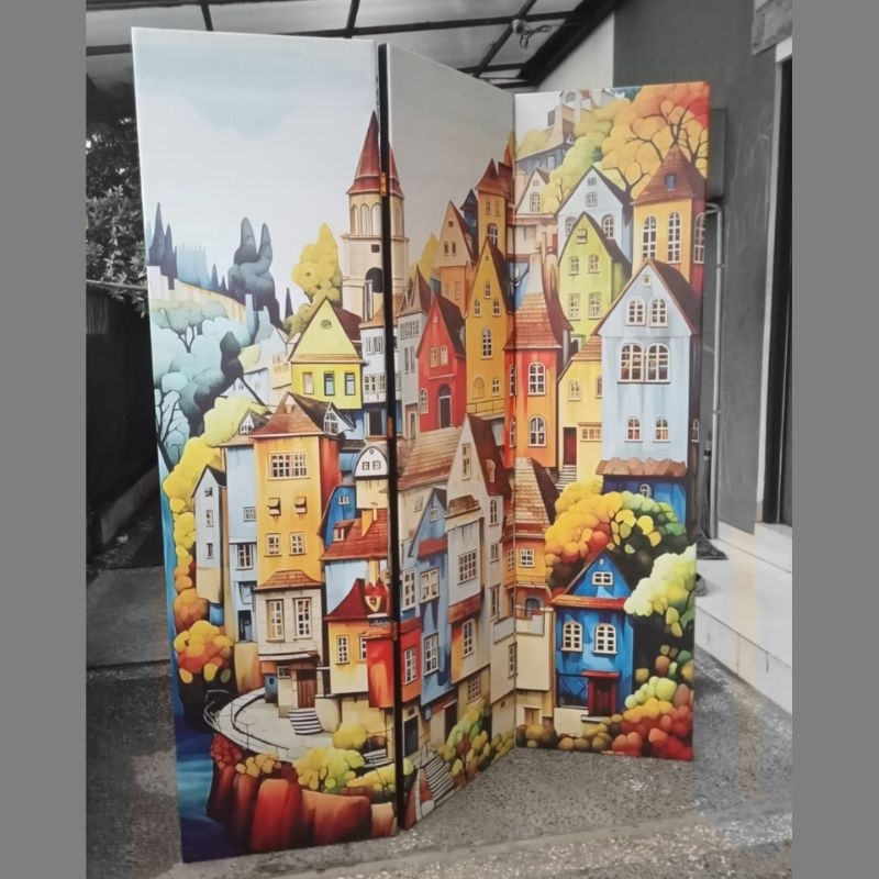 Jual pembatas ruangan portable room devider sketsel lipat sekat ruang ...