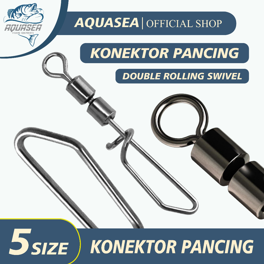 Jual AQUASEA - Double Rolling Swivel Konektor Pancing Casting Minnow ...