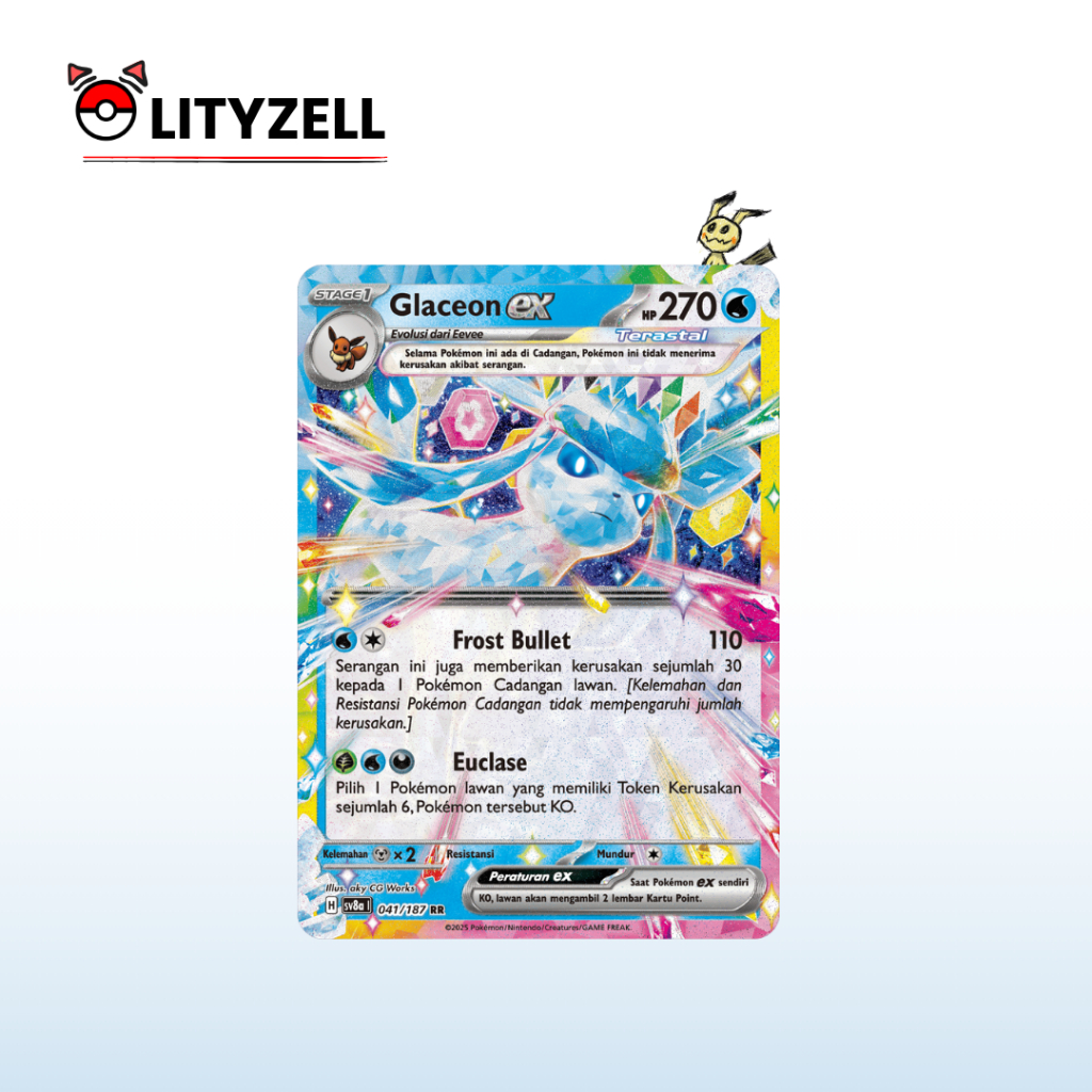 Jual 041/187 Pokemon TCG Indonesia Glaceon ex SV8a RR | Shopee Indonesia
