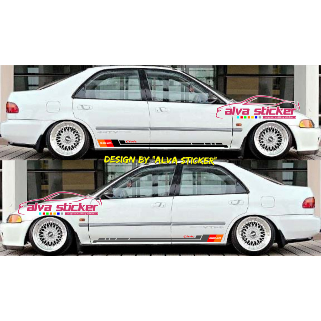 Jual sticker stiker civic genio stiker list minimalist body mobil honda ...