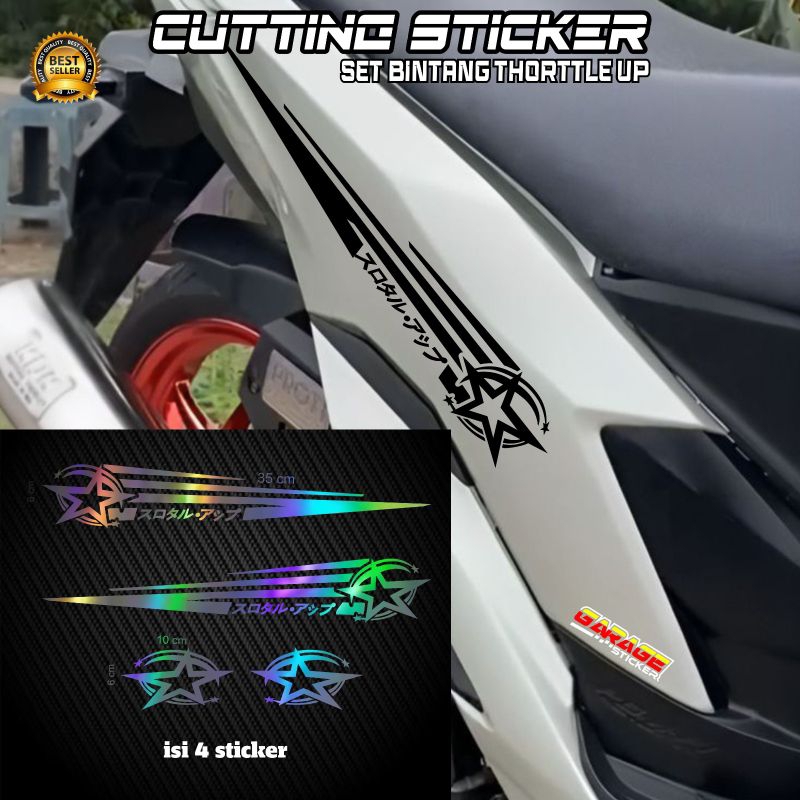 Jual Sticker set isi 4 pcs bintang cutting sticker thorttle up ...