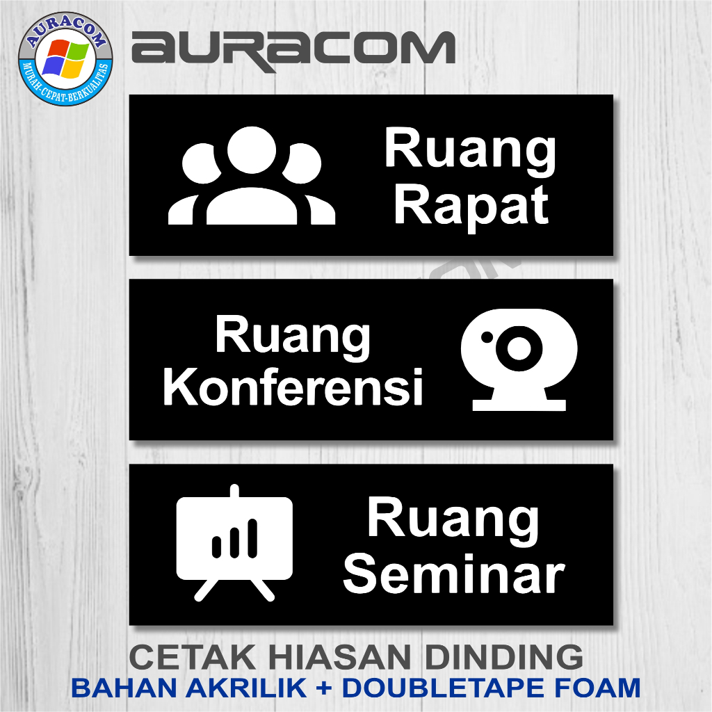 Jual SIGN RUANG RAPAT MEETING ROOM CONFERENCE SEMINAR - PAPAN NAMA ...