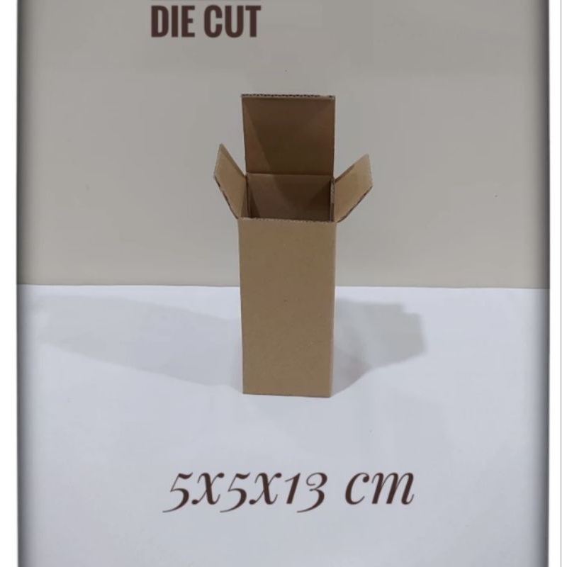 Jual kardus karton box uk. 5x5x13 cm ...Die Cut model botol...Polos ...