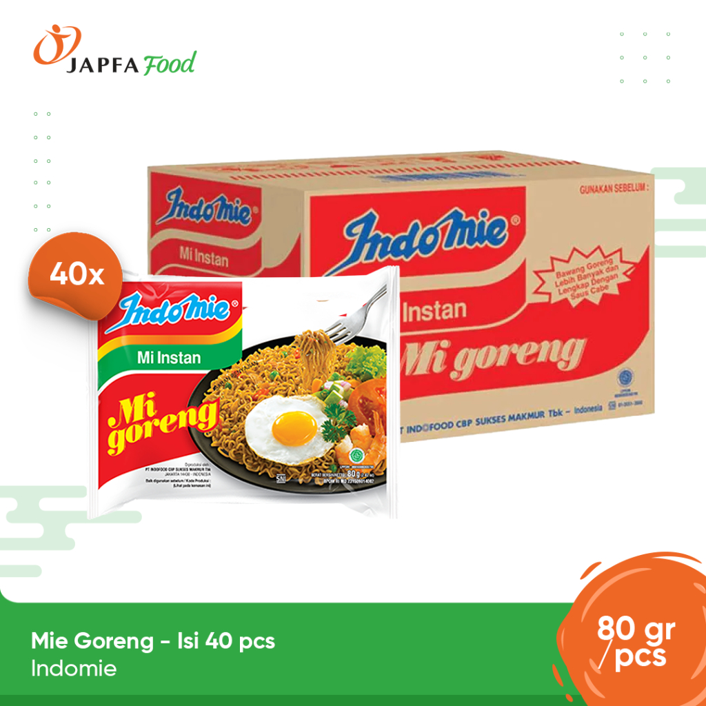 Jual Indomie Mi Instant Goreng 80gr - Isi 40 pcs / 1 Karton | Shopee ...