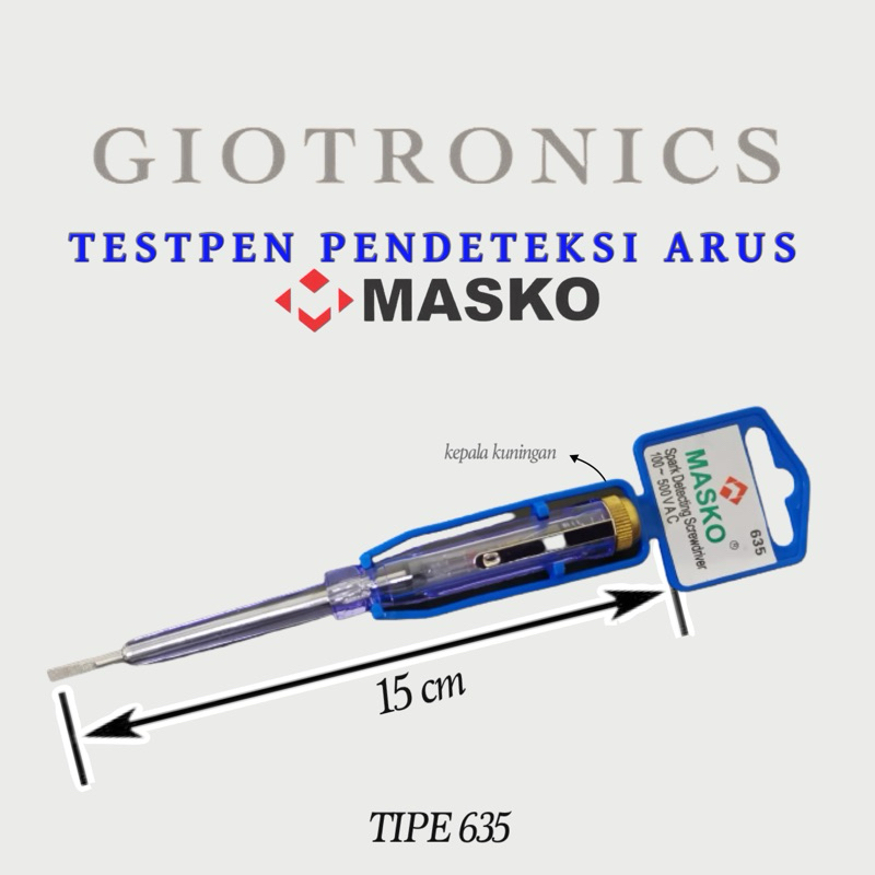 Jual Testpen Masko Tipe 635 Tespen Pendeteksi Arus kepala Kuningan ...