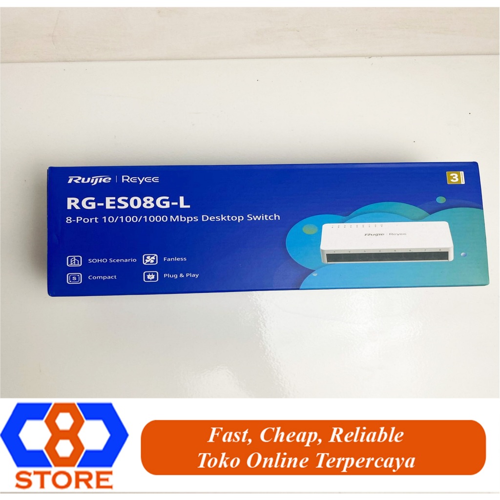 Jual RUIJIE DESKTOP SWITCH HUB 8 PORT GIGABIT RG-ES08G-L 10/100/1000 ...