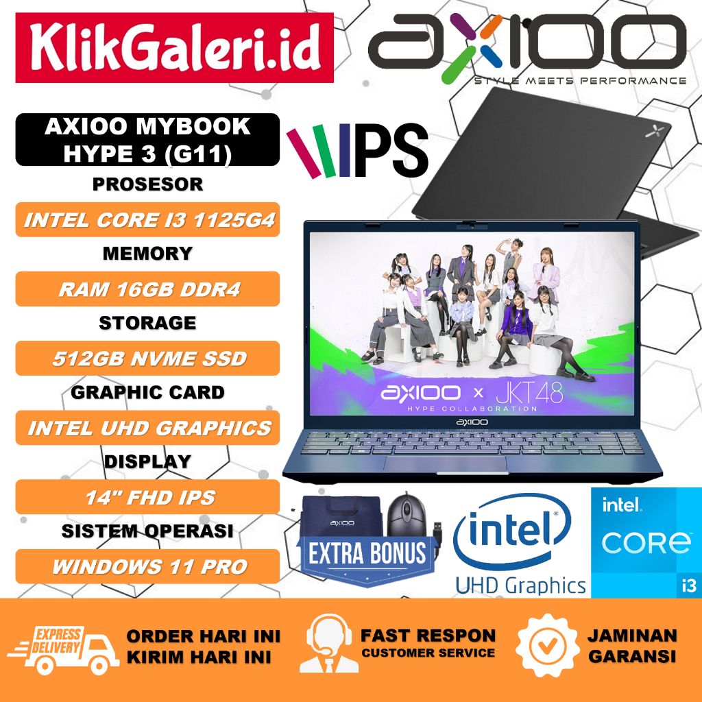Jual Laptop Murah Axioo Hype 3 Intel Core i3 1125G4 RAM 16GB 512GB 14 FHD IPS WIN11PRO Original ...
