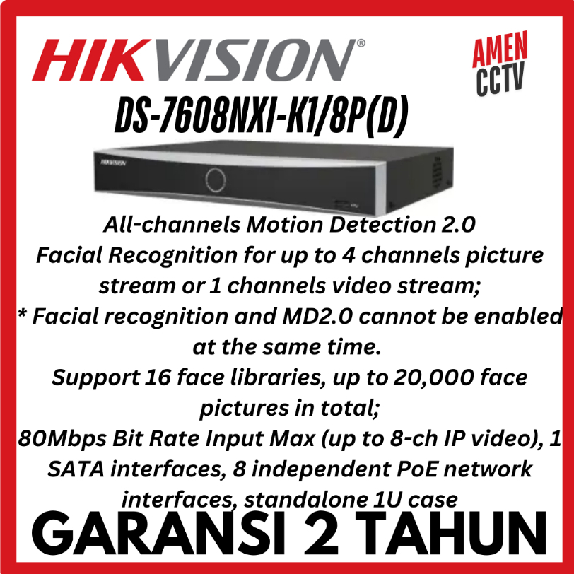 Jual NVR Hikvision DS-7600-K1/K2 Series AcuSense (4K & H.265) DS ...