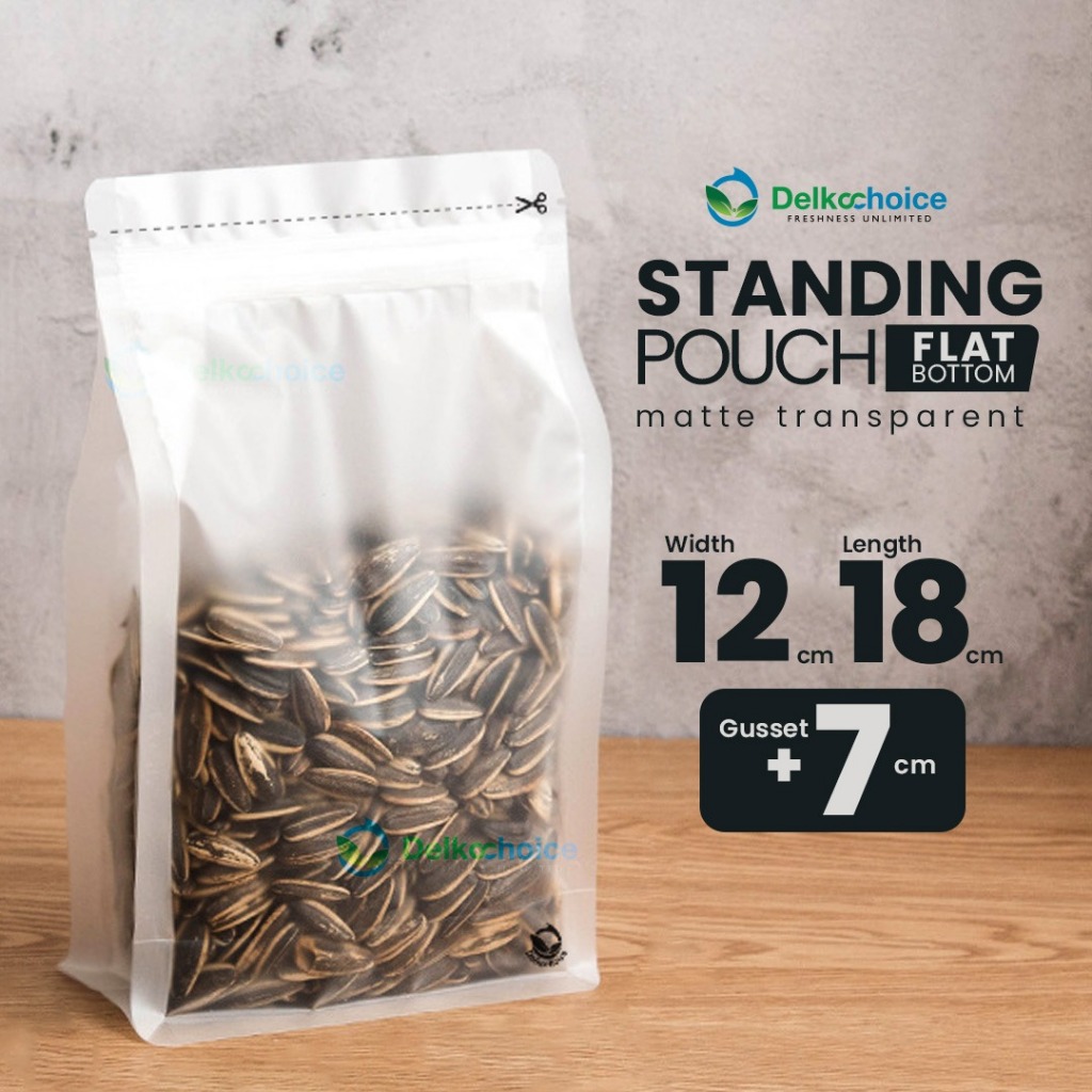 Jual STANDING POUCH FLAT BOTTOM MATTE TRANSPARAN - PLASTIK KEMASAN ...