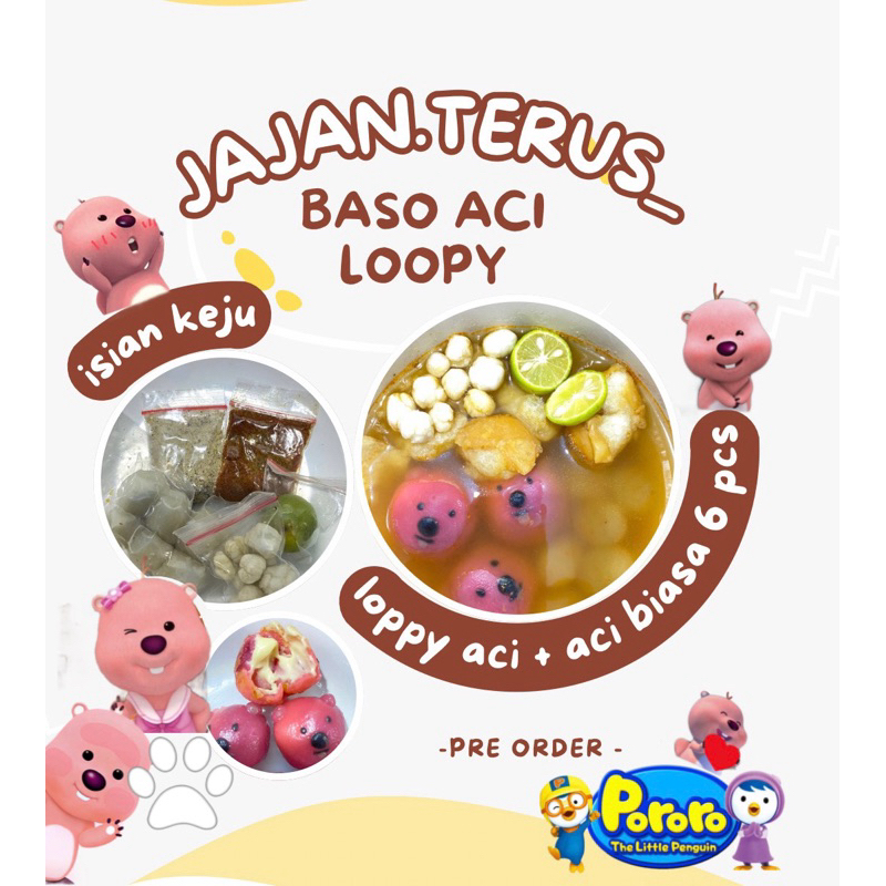 Jual baso aci karakter loopy isi keju murah (pororo the little penguin ...