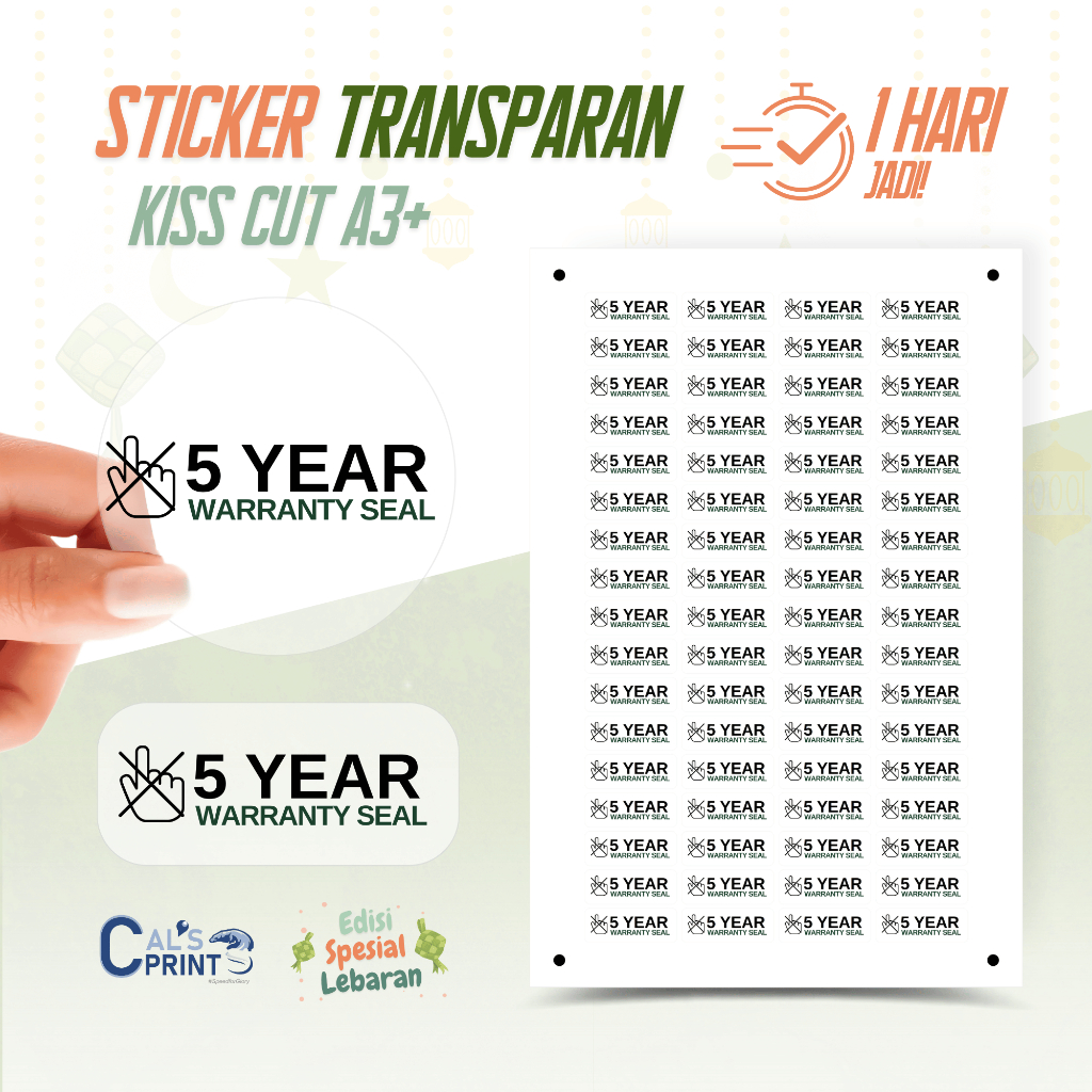 Jual Cetak Sticker Vinyl Transparan Cetak Label Transparan Sticker A3 ...