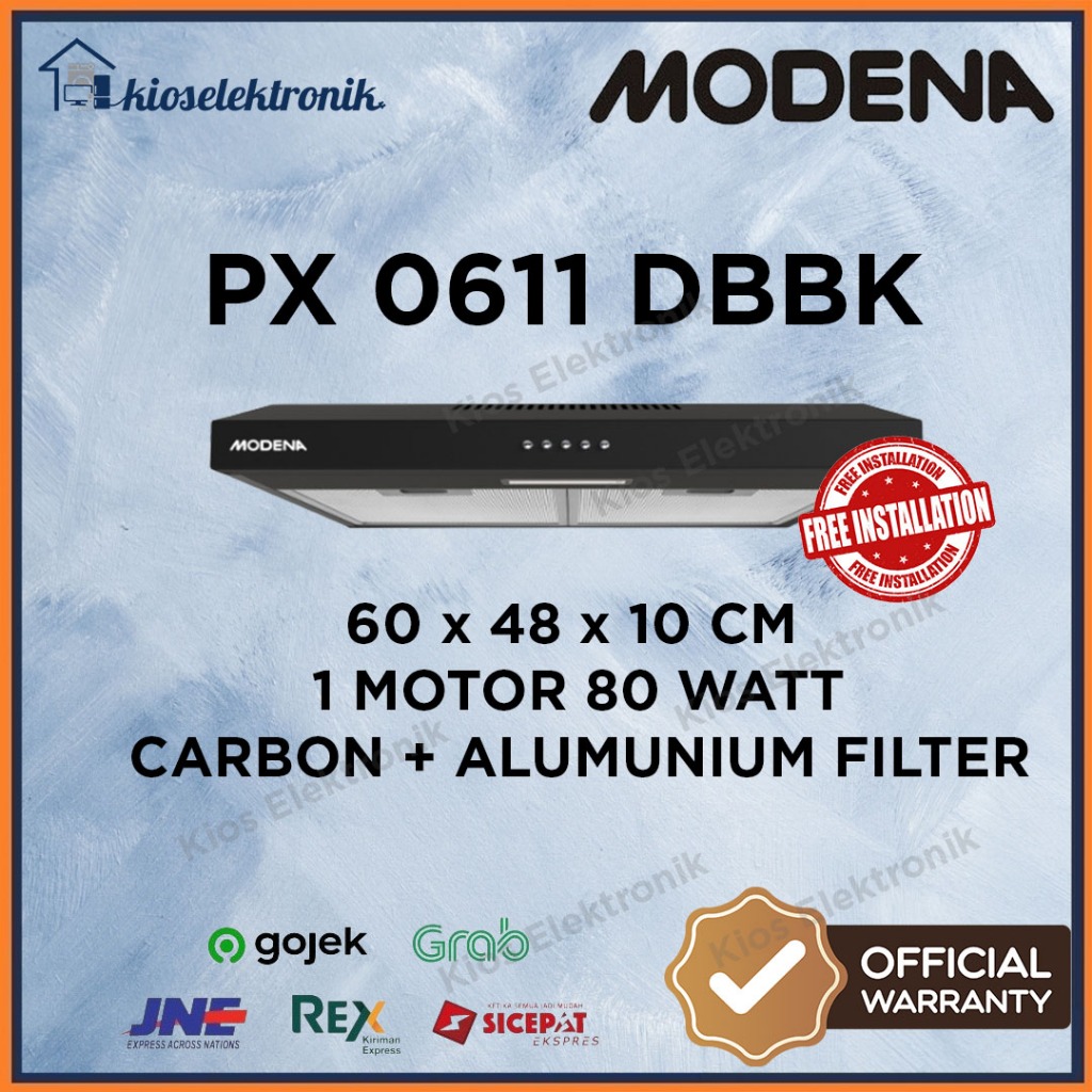 Jual Modena PX 0611 DBBK Cooker Hood 60 cm Penghisap Asap Dapur 60cm - PX0611DBBK / PX0611 DBBK ...