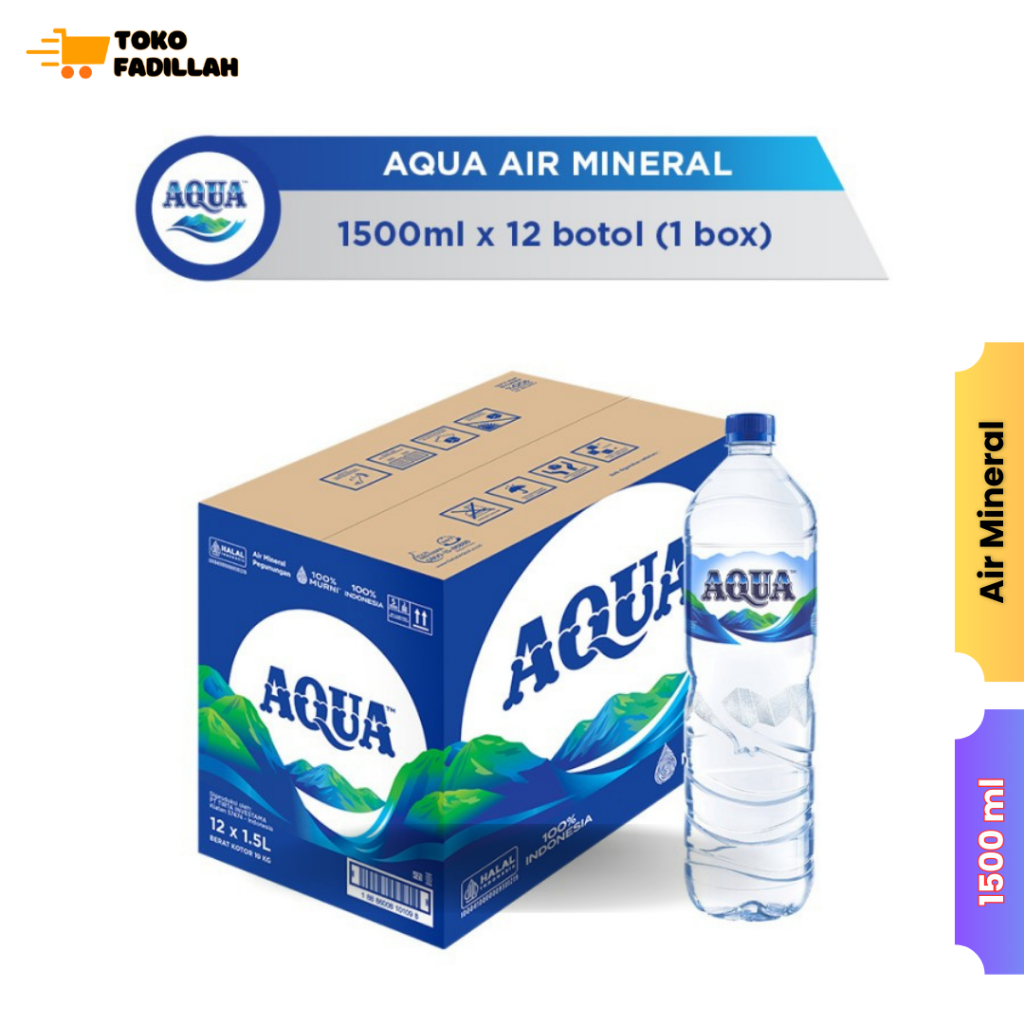 Jual AQUA Air Mineral 1500 ml x 12 Botol (1 Dus) | Shopee Indonesia