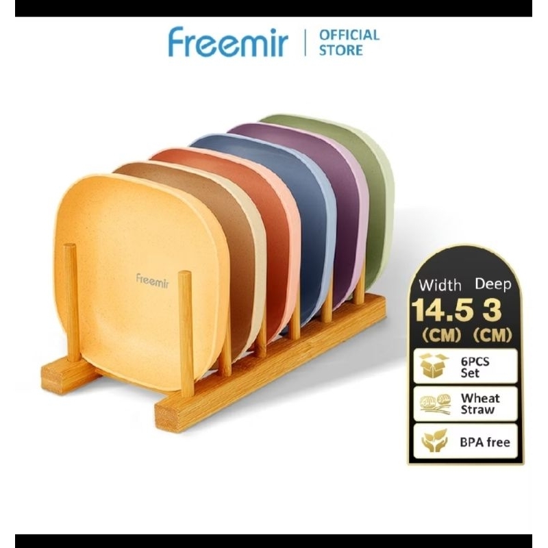 Jual Freemir Set 4 Pcs Piring Makan Persegi Ukuran 15cm / Piring ...