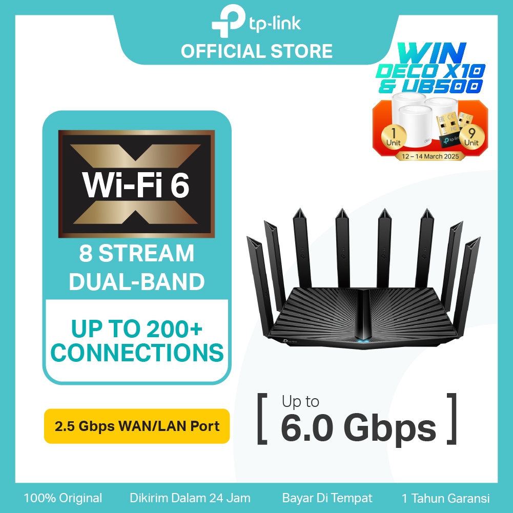 Jual TP-Link Archer AX80 AX6000 WiFi 6 Router Wireless Dual Band Gigabit 8 Antenna Mesh Gaming ...