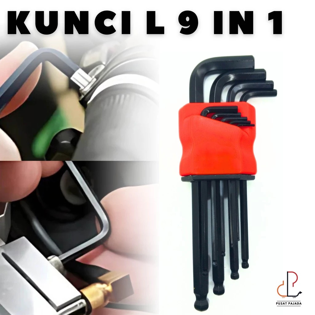 Jual Kunci L Set 9 in 1 Kunci Heksagonal | Kunci L Set 9pcs 9in1 | Hex ...